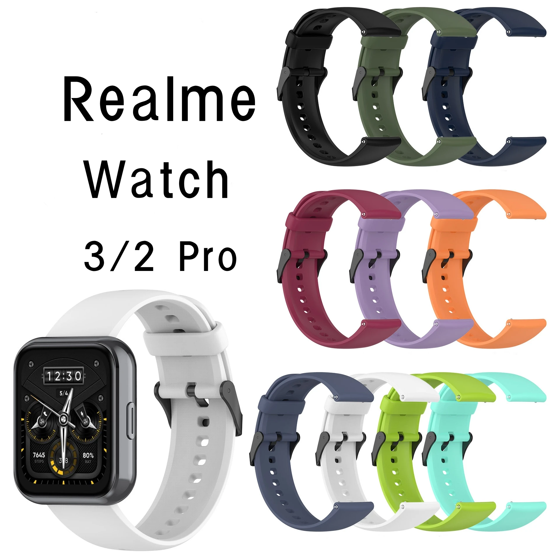 Soft-Silicone-Strap-For-Realme-Watch-3-2-Pro-Wristband-For-Realme ...