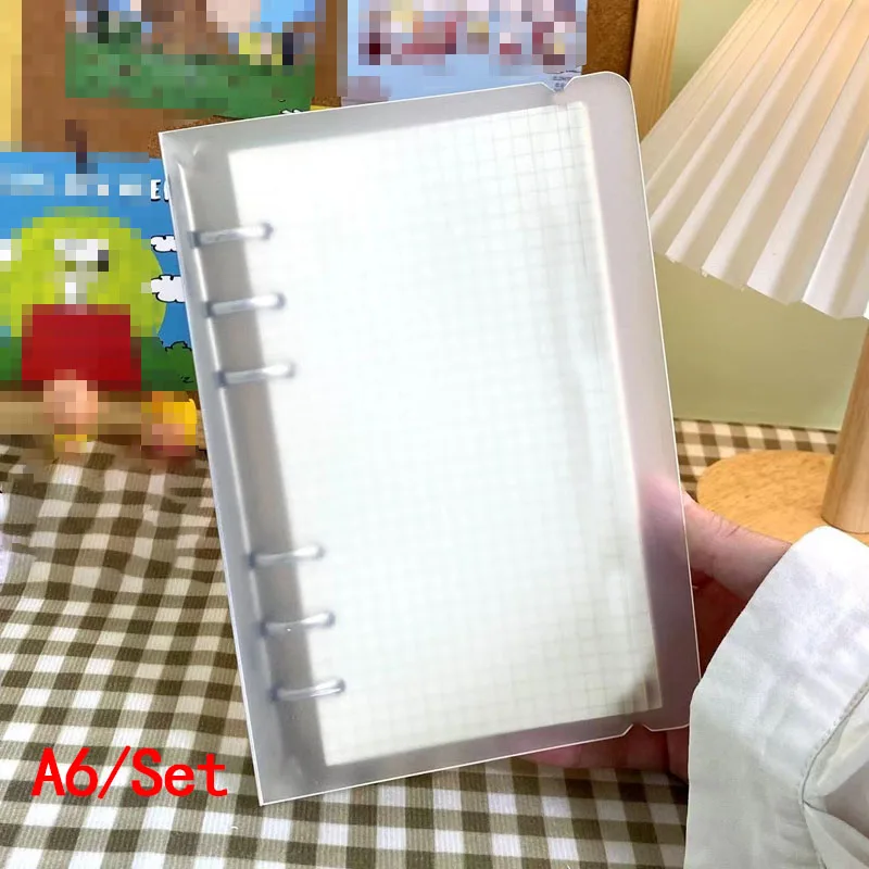 A6/set Simple Style Translucent Matte Binder Spiral Notebook Cover ...