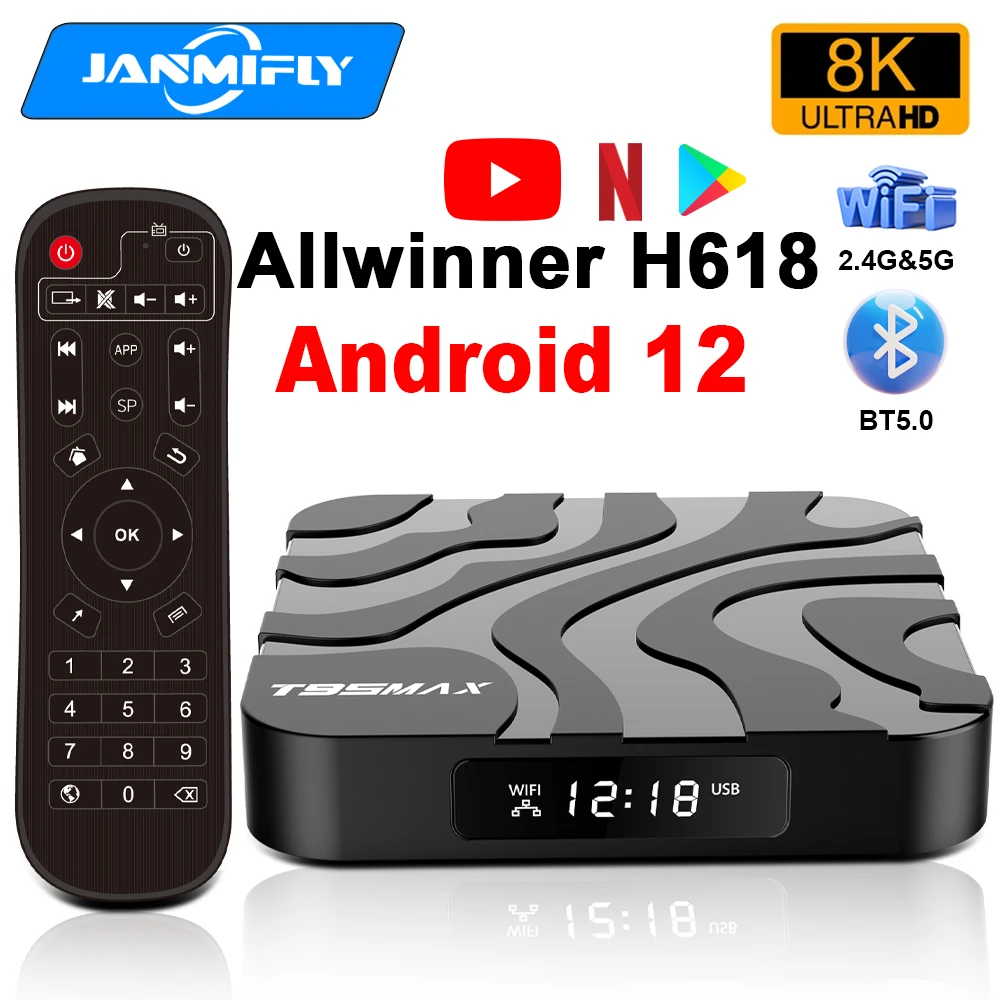 Caja de TV inteligente T95 Max, Android 12, Chip Allwinner H618, WiFi ...