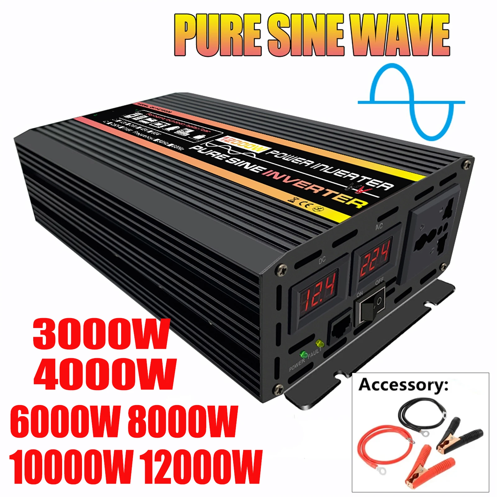 10000W-12000WLCD-Display-Power-Inverter-Pure-Sine-Wave-Solar-AC-12V-24V ...