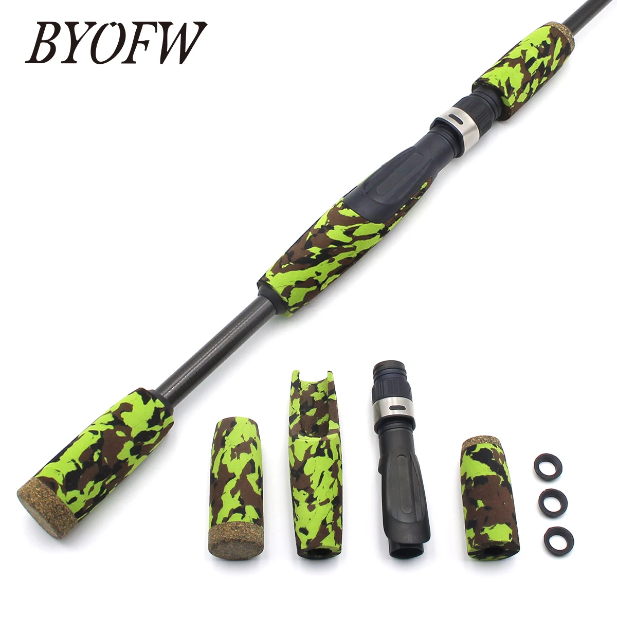 BYOFW-Green-CAMO-EVA-Foam-Butt-Spinning-Fishing-Rod-Handle-Kit-Split ...