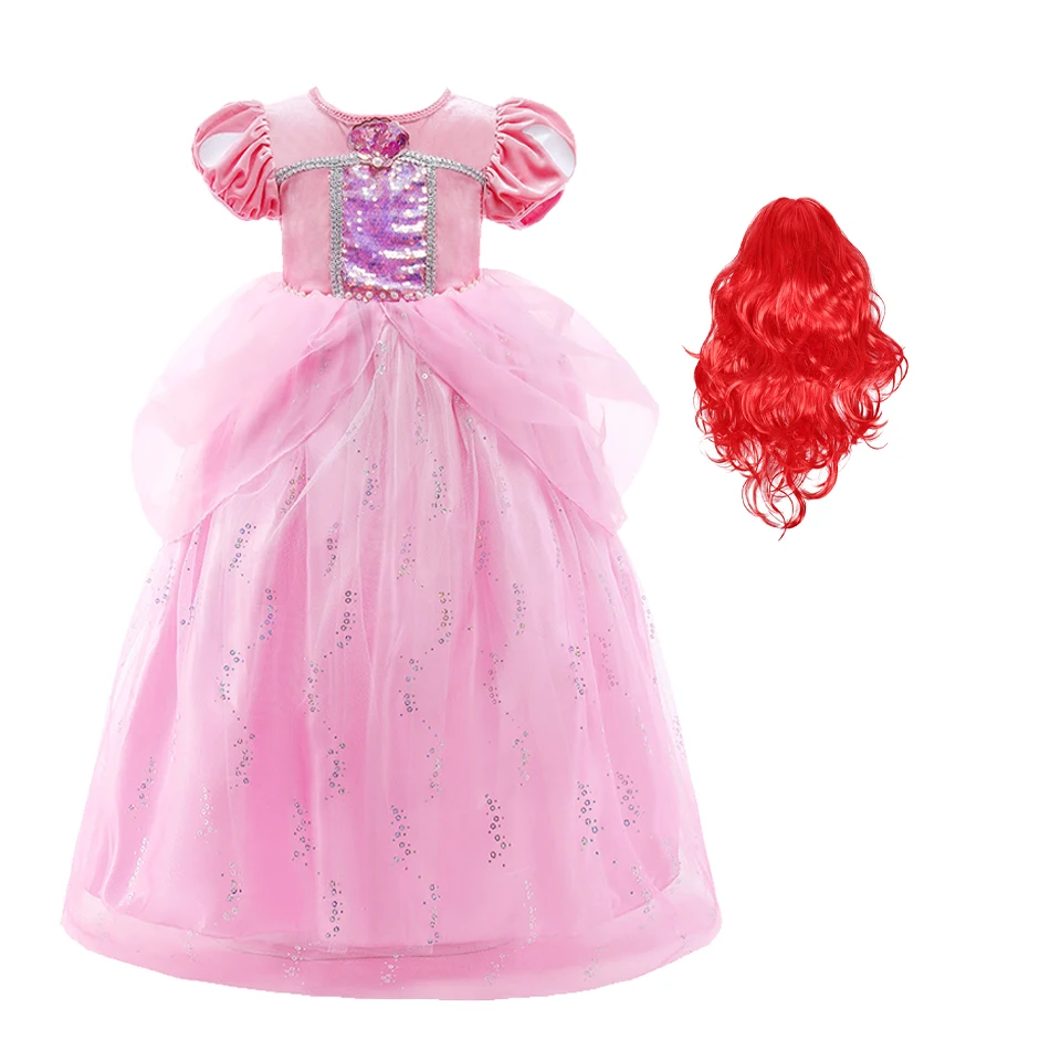 Princess Ariel Party Ball Gown for Girls The Little Mermaid Deluxe ...