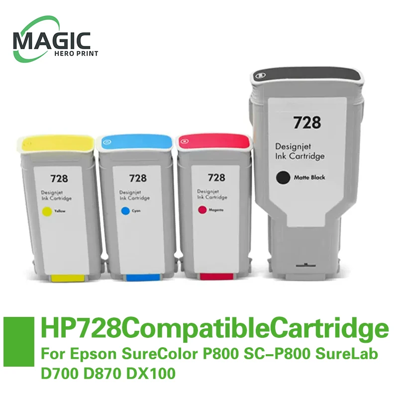 HP 728 호환 잉크 카트리지, DesignJet T730 T830 잉크젯 프린터용, HP 728 HP728 슈트, 300ML ...