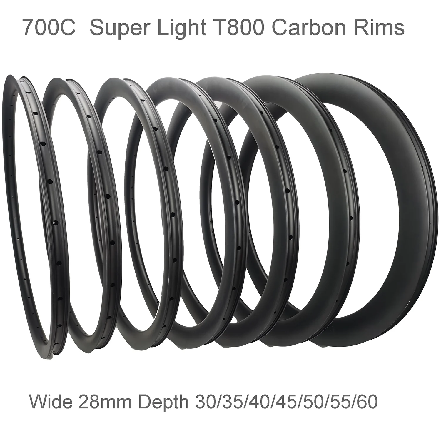 700C super light carbon road rims Symmetric 28mm Wide 30mm 35mm 40mm ...