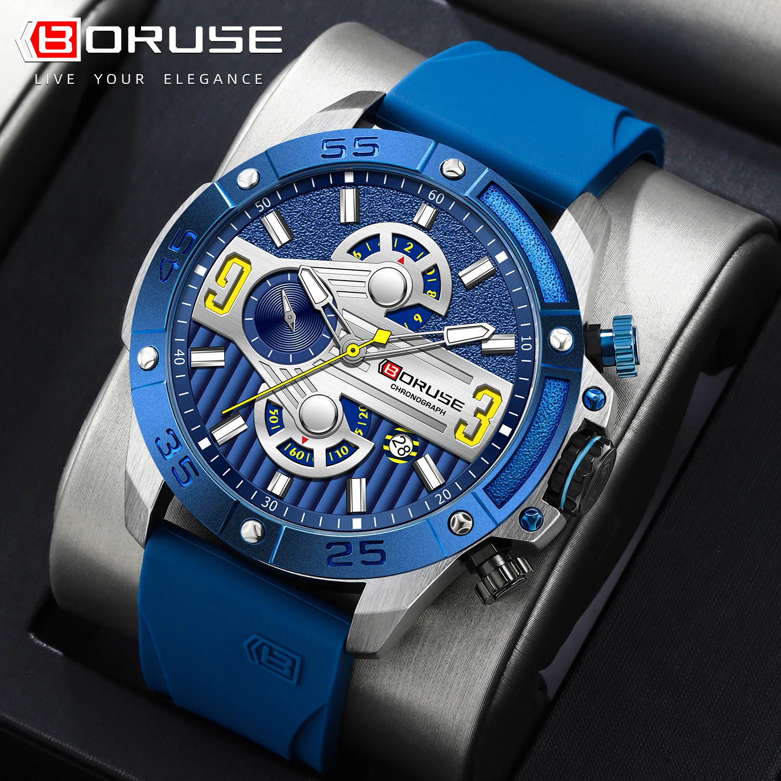 BORUSE-Business-Quartz-Blue-Watch-for-Men-Luxury-Wristwatches ...