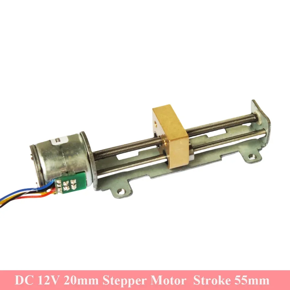 DC-12V-Micro-20mm-2-phase-4-wire-Linear-Stepper-Motor-55mm-Stroke-Long ...