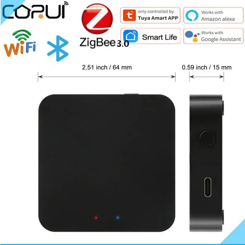 Corui Zigbee 3.0 Wifi/bluetooth Tuya Multi-mode Smart Gateway Compatible Mesh Hub Used By Smart ...