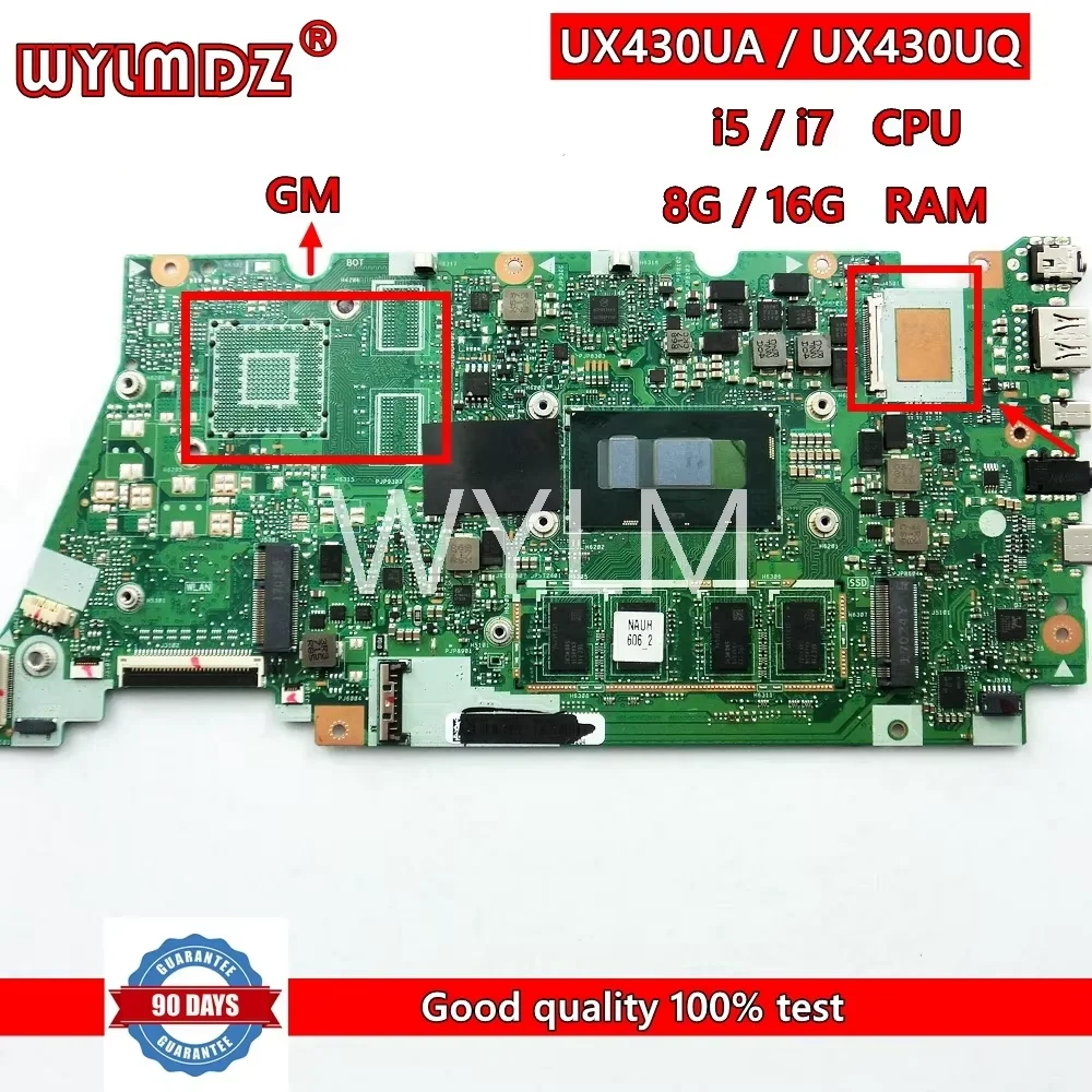 UX430UA i5/I7CPU 8G/16G RAM Mainboard For Asus ZenBook UX430 UX430UQ ...