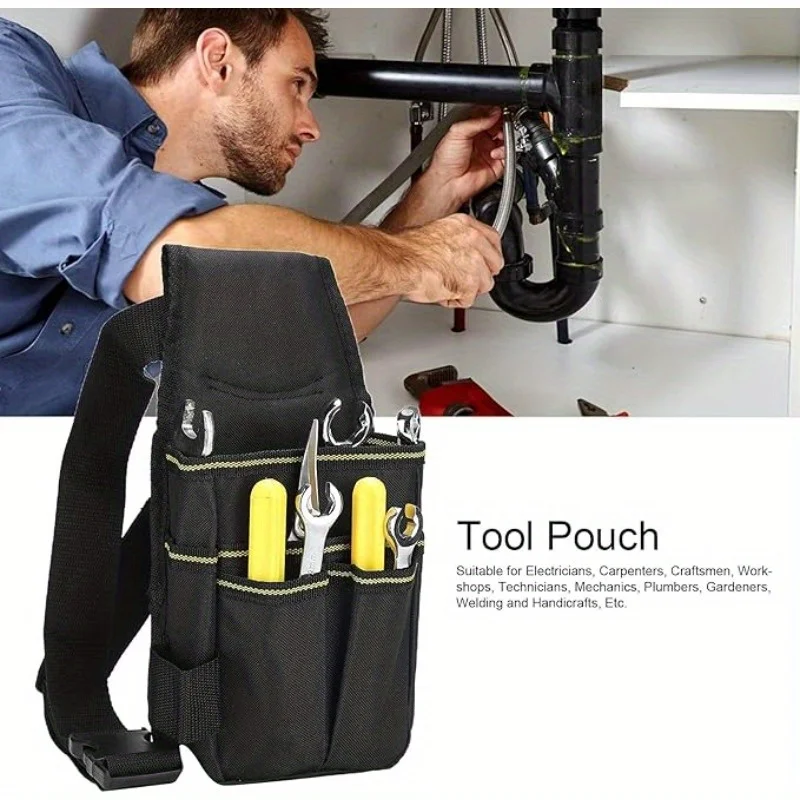 Waist Bag Canvas Tool Pocket Pouch Belt Mini Pocket Tool Bag with 6 ...