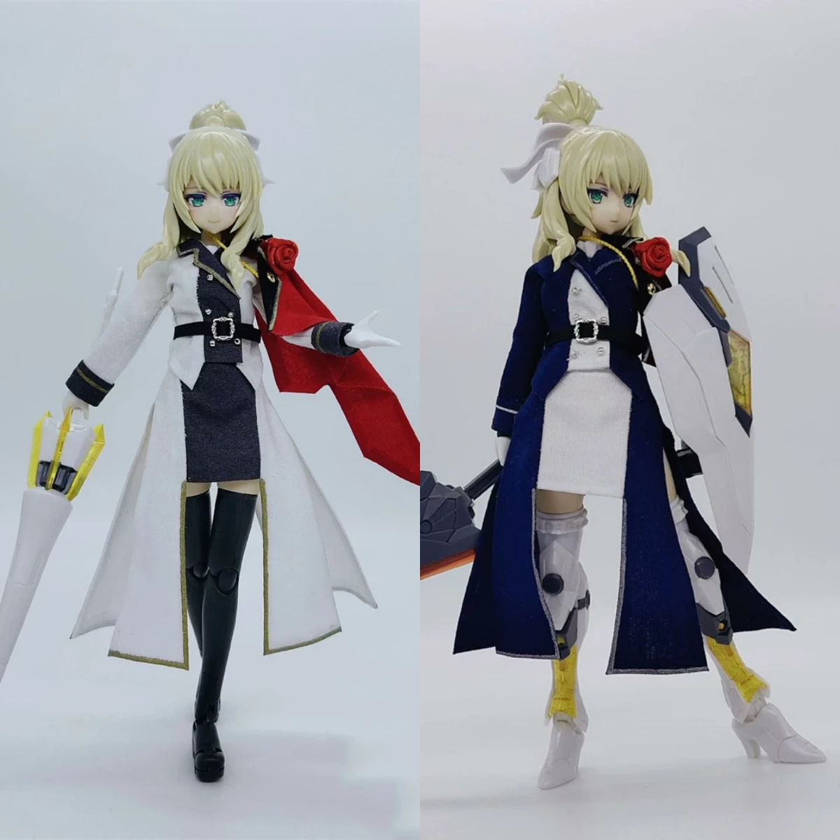Two-Colors-1-10-Scale-Elegant-Knight-Suit-with-Top-Skirt-Cape-Fit-Figma ...