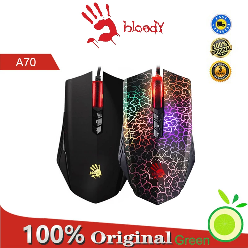 A4Tech-Bloody-A70-USB-com-fio-ptico-4000DPI-cor-brilho-gaming-mouse ...