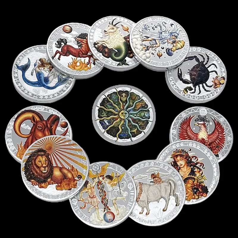 New-Twelve-Constellations-Zodiac-Challenge-Coin-Lucky-Coin ...