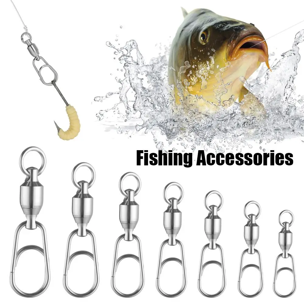 5Pcs-Bearing-Swivel-Oval-Split-Rings-Stainless-Steel-Hooked-Snap ...