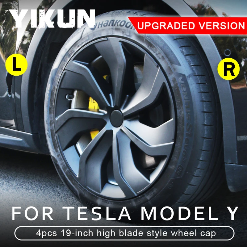 4pcs For Tesla Model Y 19 Inch Hub Cap Automobile Hubcap Full Cover ...