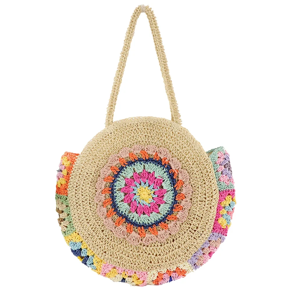 Women-Fashion-Woven-Handbag-Round-Straw-Woven-Tote-Bag-Vacation ...