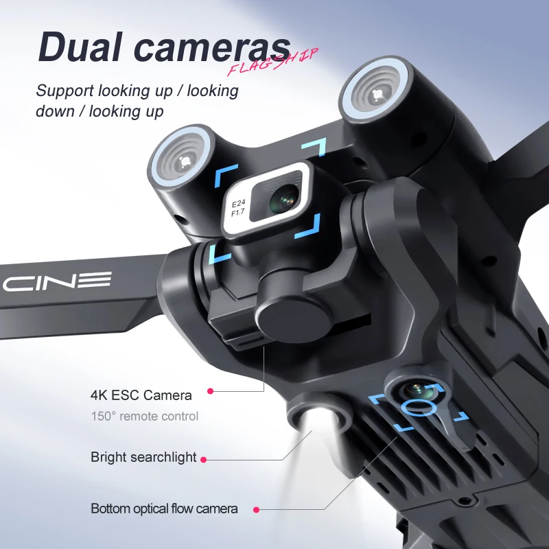 Drones profesionales 4KHD con ajuste de 150 °, cámara Dual ...