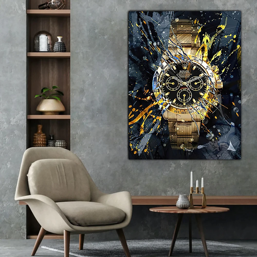 Luxury-Watch-Picture-Decorative-Poster-Abstract-Graffiti-Style-Mural ...