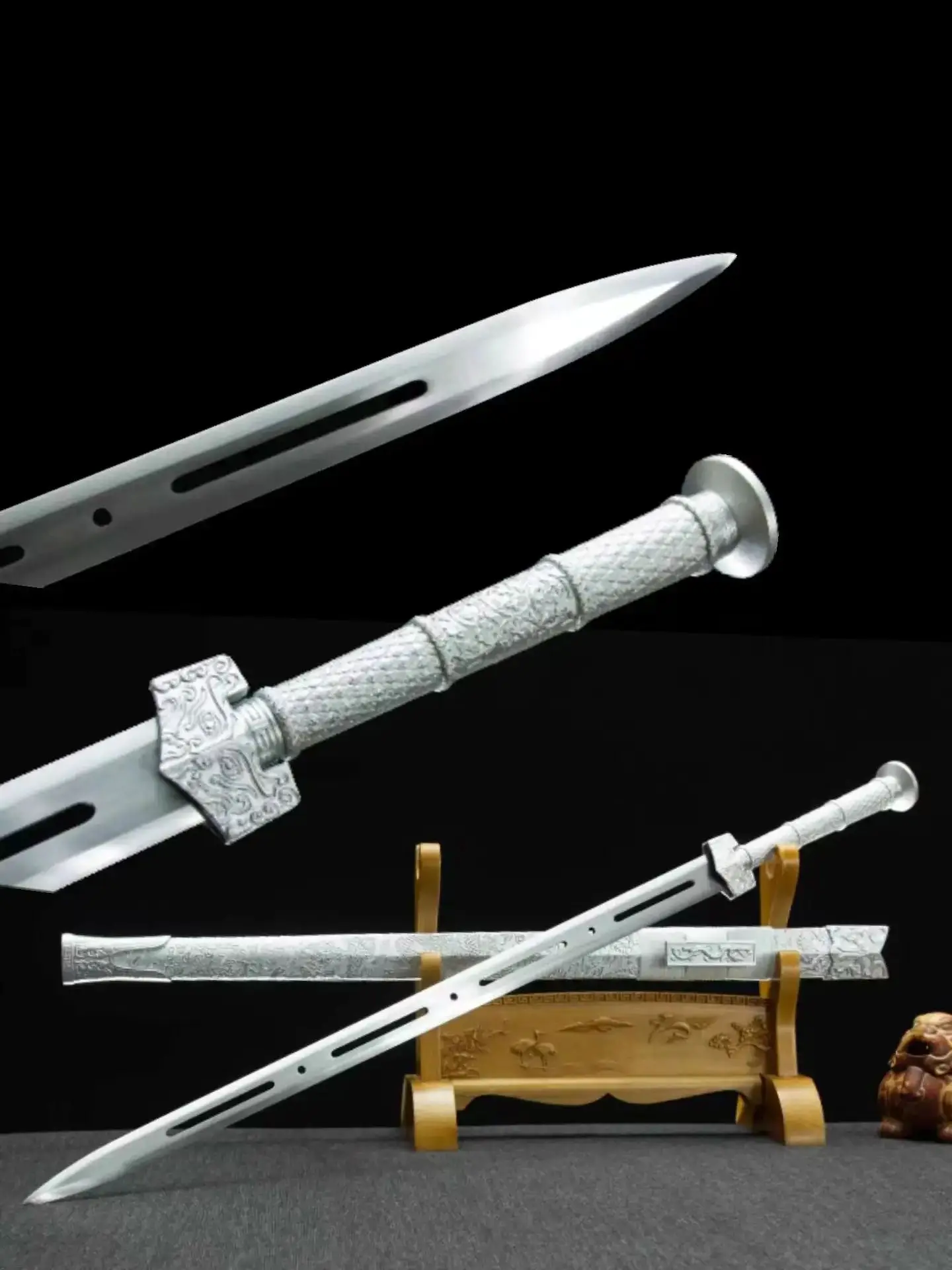 Chinese-Hollowed-Battle-Sword-Ice-Spirit-Real-Handmade-Multi-Refined ...