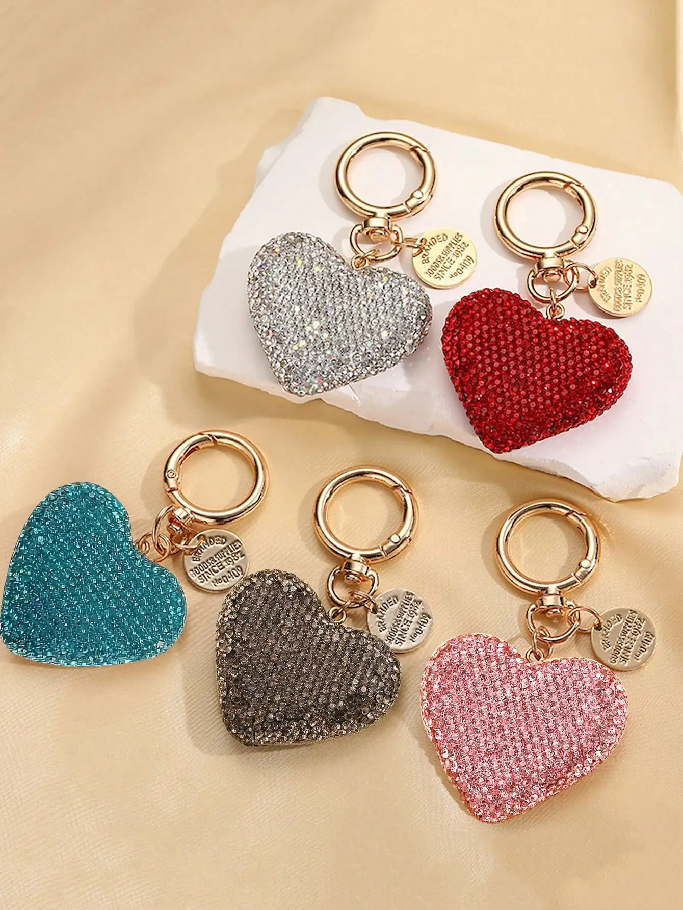 1Pcs Circular Alloy Rotation Key Chain Party Crystal Car Keychain For ...