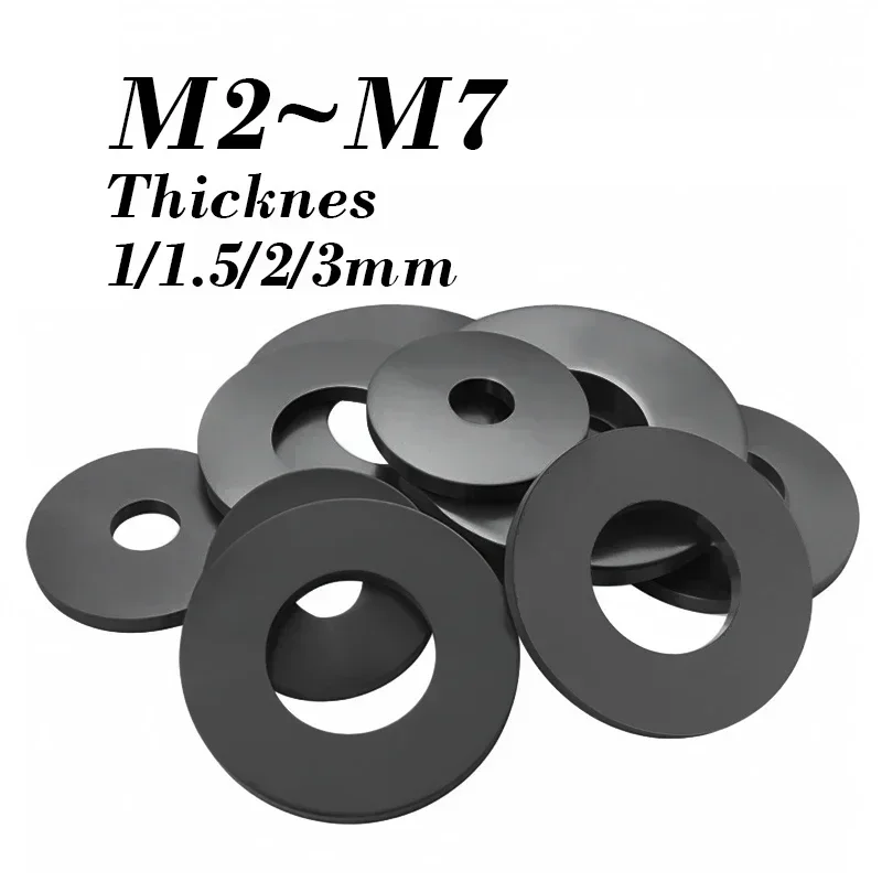 20 Pcs Black Rubber Flat Washer Anti Oil Seal Washers M2 M2.5 M3 M4 M5 ...