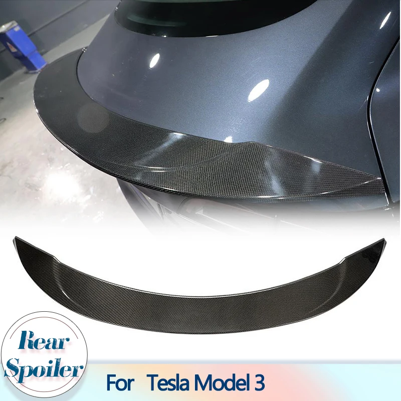 Car-Rear-Trunk-Spoiler-Wing-for-Tesla-Model-3-2019-Carbon-Fiber-Auto ...