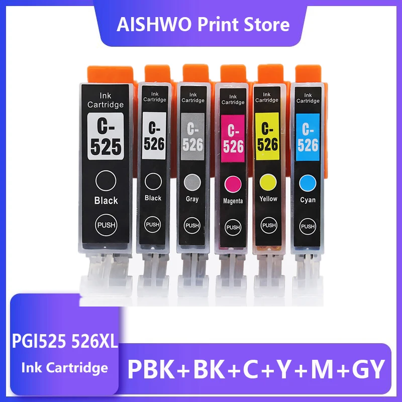 6PK-PGI525-PGI-525-CLI-526-Ink-Cartridges-for-Canon-Pixma-iP4850-ix6550 ...