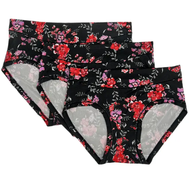 Women's Panties With Floral Print,Large Size Woman Underwear Panti ...