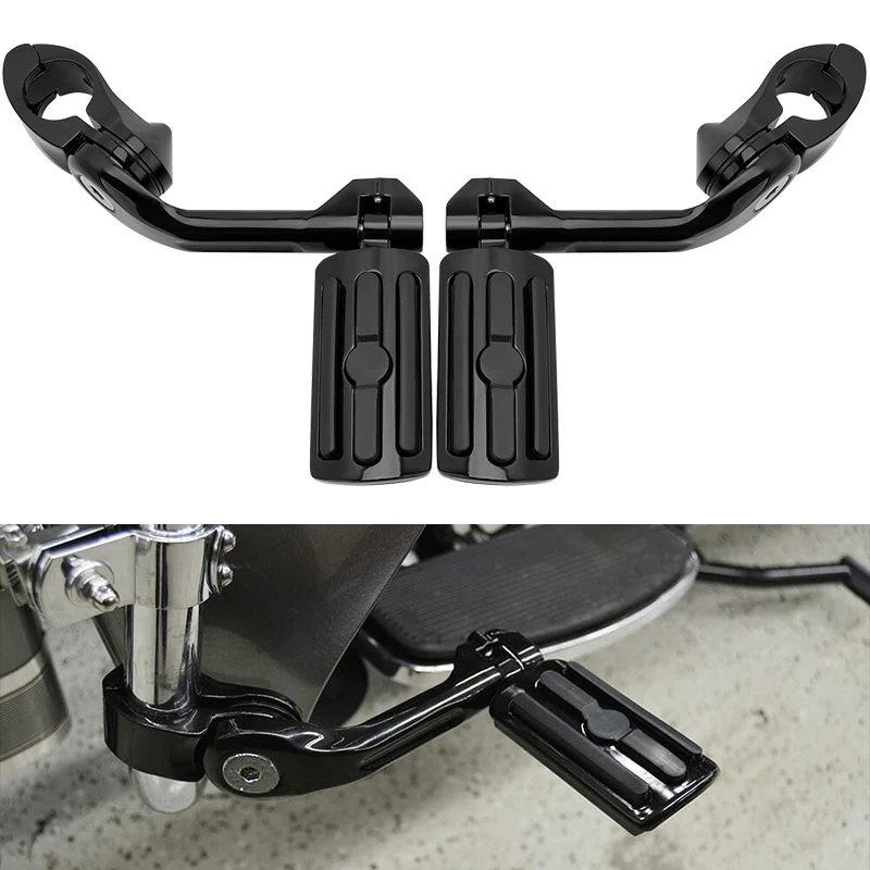 Black-1-1-4-32mm-Motorcycle-Foot-Rest-Highway-Engine-Guard-Foot-Pegs ...