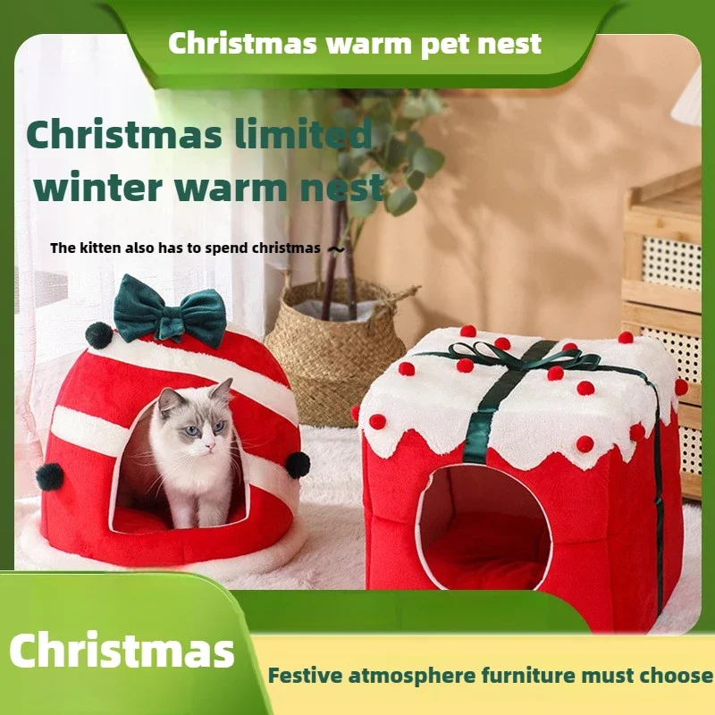 Christmas-cat-litter-all-season-holiday-gift-box-cat-house-cat-dog ...