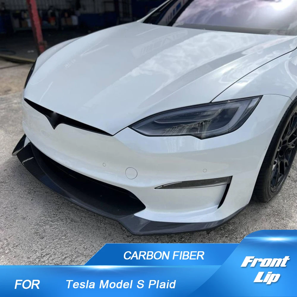 Car-Front-Lip-Bumper-Spoiler-For-Tesla-Model-S-Plaid-2021-2023-Front ...