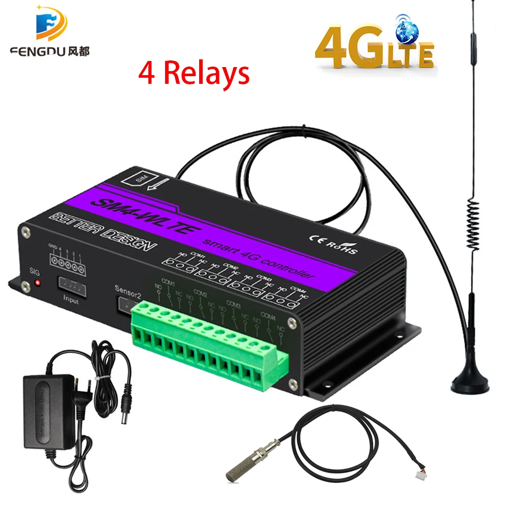 4G-GSM-Relay-Controller-4-Channel-SMS-Smart-Remote-SMS-4-Relay-Control ...