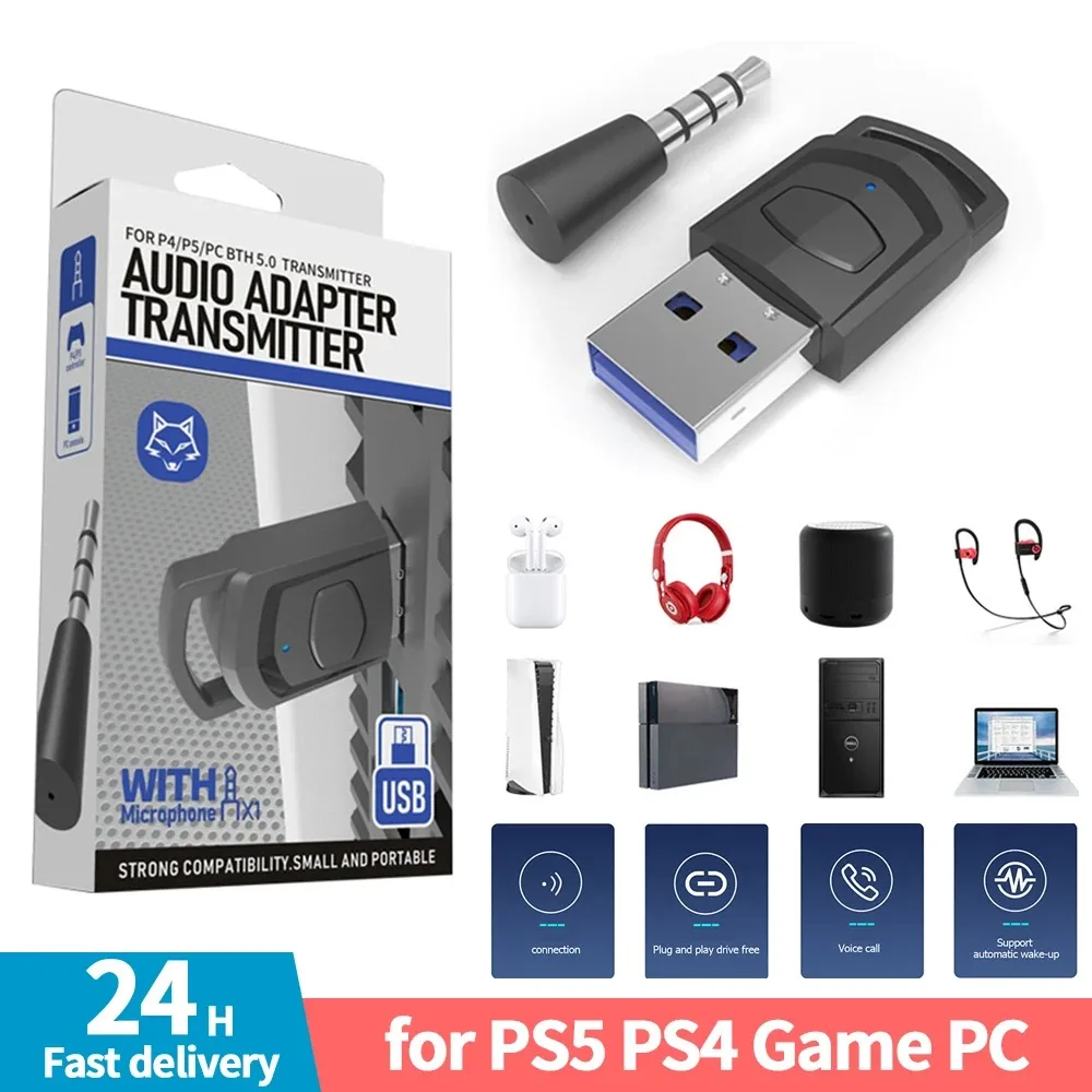 Wireless-Headphone-Adapter-Receiver-for-PS5-PS4-PC-Game-Console-PC ...
