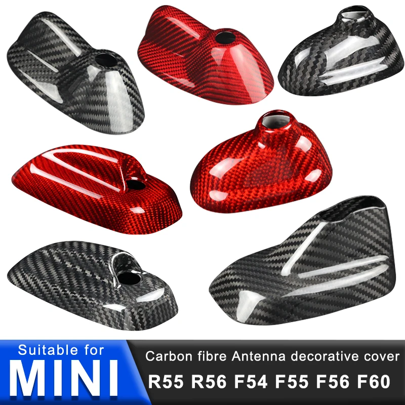Car Antenna Cover Carbon Fibre Sticker For BMW MINI ONE COOPER S JCW ...