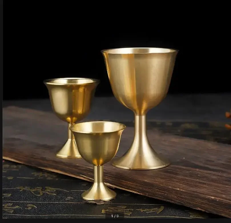 Brass Wine Glass Offering Cup Holy Water Cups Water Purification Cup ...
