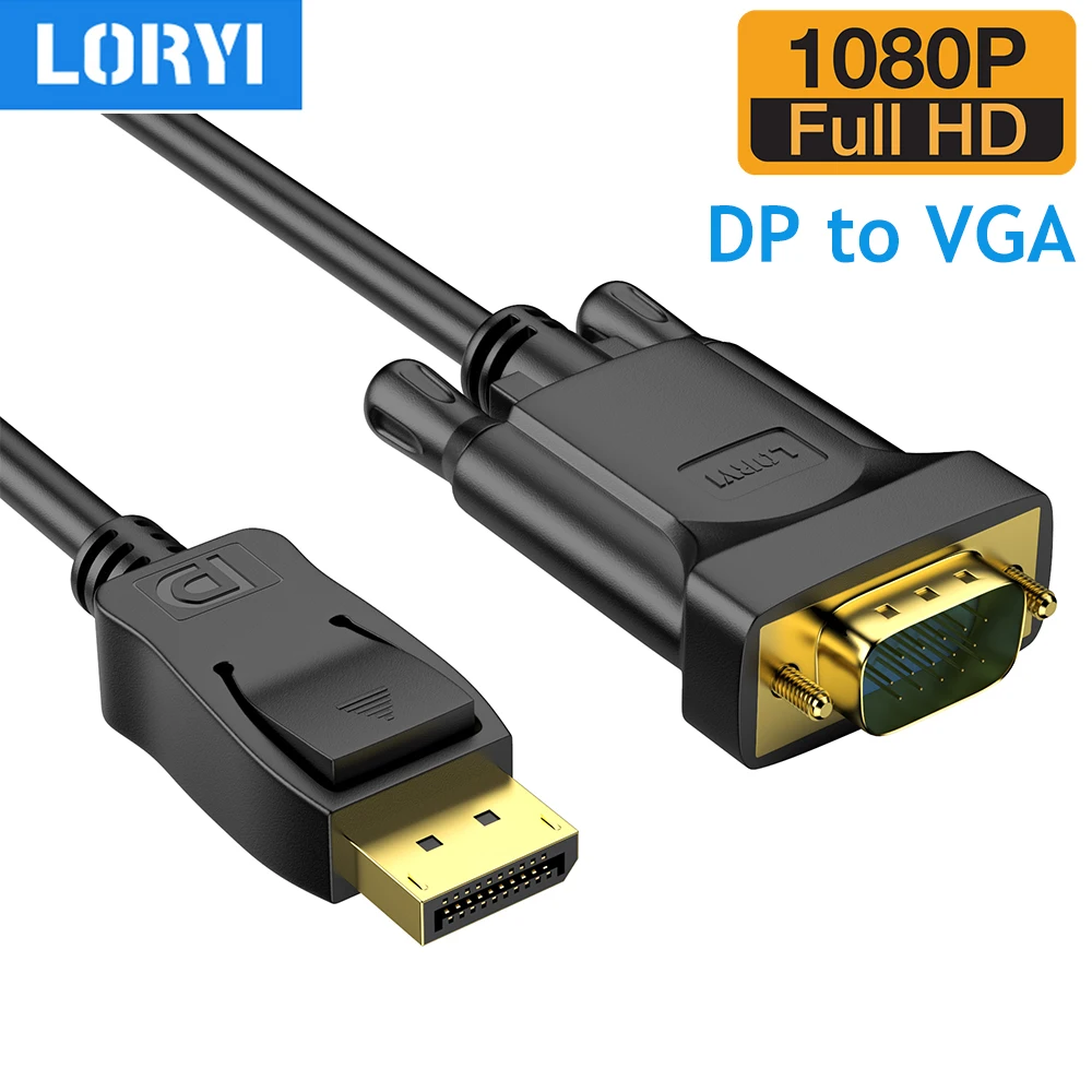 LORYI-Displayport-To-VGA-6-Feet-Cable-Uni-Directional-DP-DisplayPort-Computer-to-VGA-Monitor ...