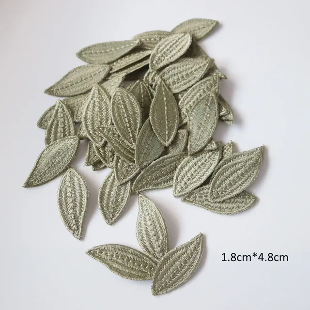 50pc/lot DIY craft supplies embroidery green leaf Patches for clothing ...