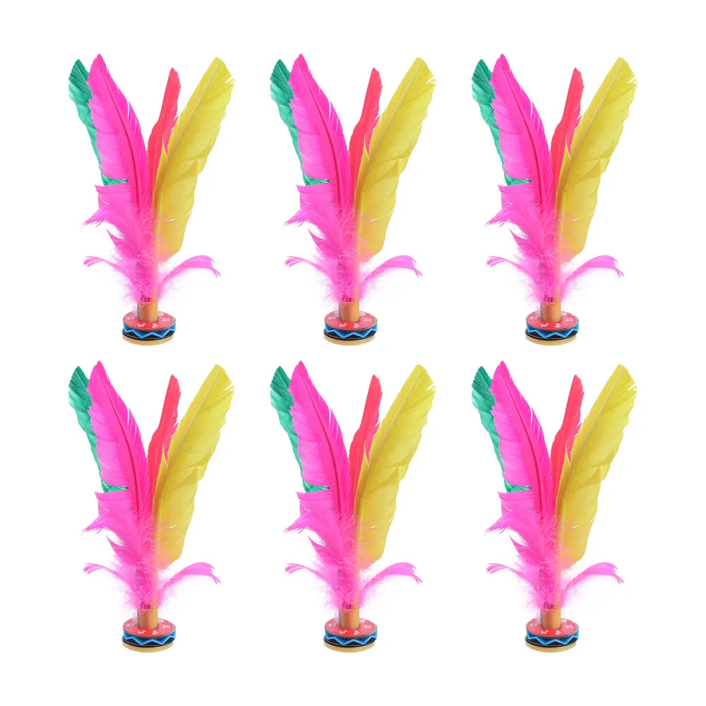 6pcs-Colorful-Feathers-Kick-Shuttlecock-Chinese-Jianzi-Foot-Sports ...