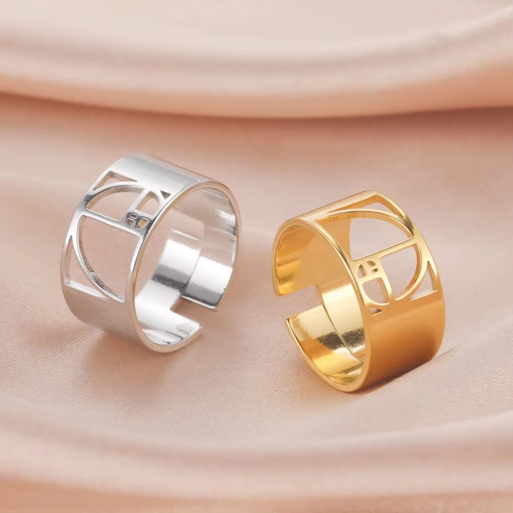 Fibonacci Spiral Golden Ratio Rings for Women Men Sacred Math Geometry ...