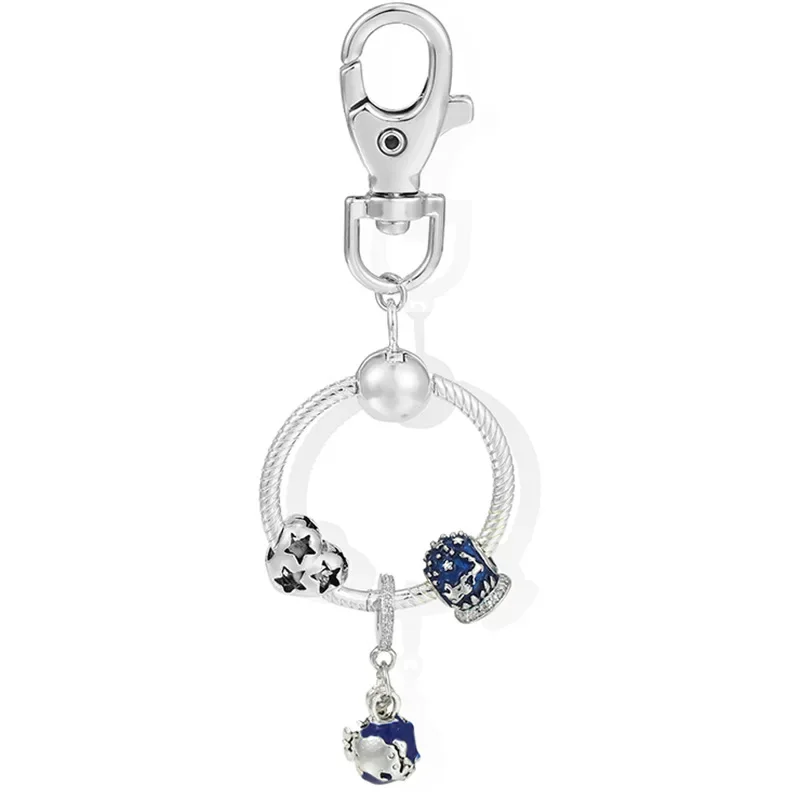 New-Fashion-Unisex-Charm-Star-keychain-Lock-Security-Chain-Beaded ...