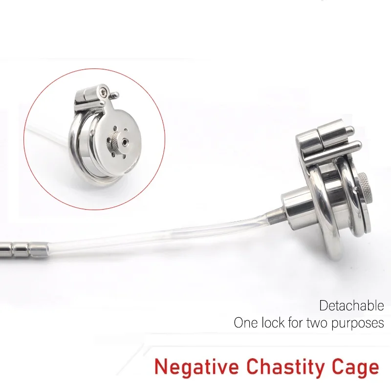 2022-Sissy-Screw-Lock-Bondage-Negative-Chastity-Device-Metal-Cock-Cage-With-Silicone-Catheter ...