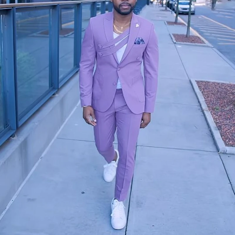 Lavender-Men-Suits-Slim-Fit-Casual-Formal-Business-Male-Blazer-Pants ...