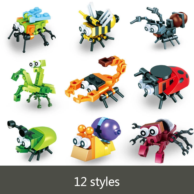 Animal Building Blocks | Parrot Fox Model Set | Animal Building Set ...