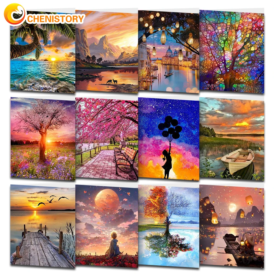 PhotoCustom-DIY-Handwork-Paint-By-Number-Kit-Oil-Painting-By-Landscape ...