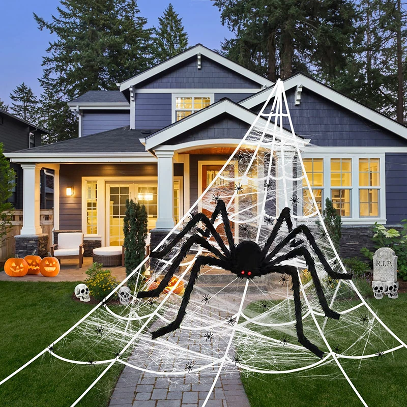 Halloween 90/150cm Plush Spider Halloween Decoration Party Props ...