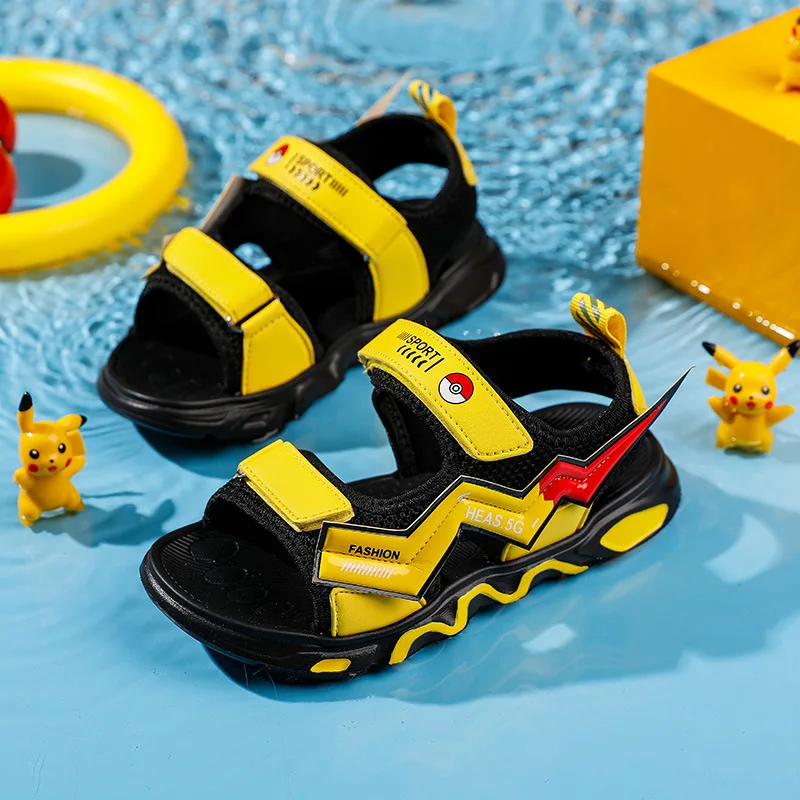 Pokemon-Pikachu-Shoes-Sandals-Summer-Cartoon-Casual-Teenager ...