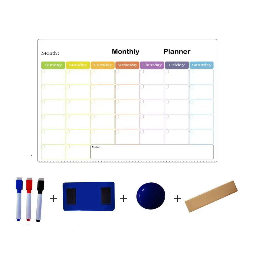 Fridge-Calendar-Magnetic-Whiteboard-Reusable-Time-Schedule-Magnetic ...