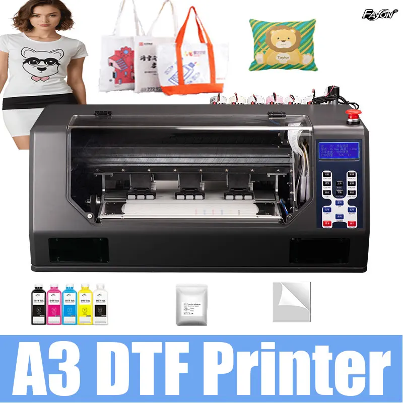 White-Color-Atuomatic-Inkjet-Pint-30cm-Single-Double-i1600-CheapUniversial-A3-DTF-Printer-Cotton ...