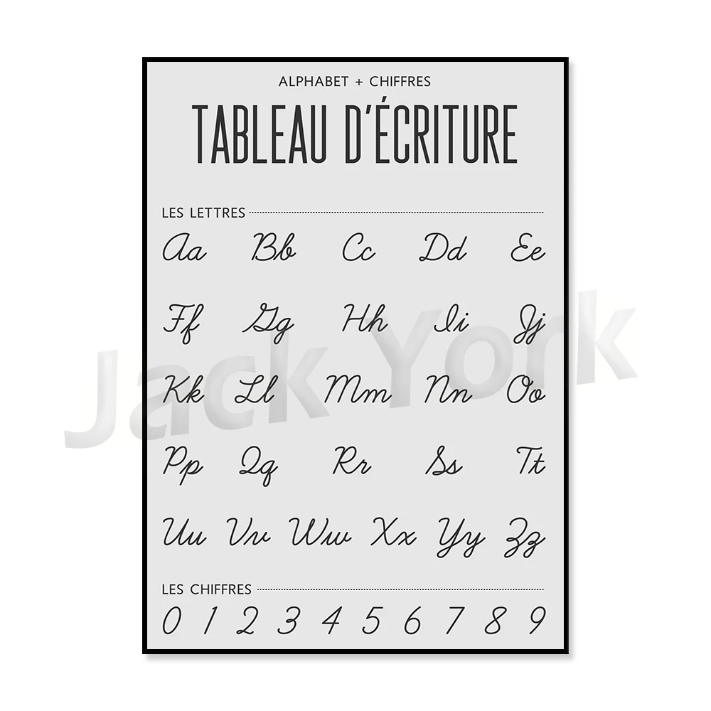 French Alphabet Cursive