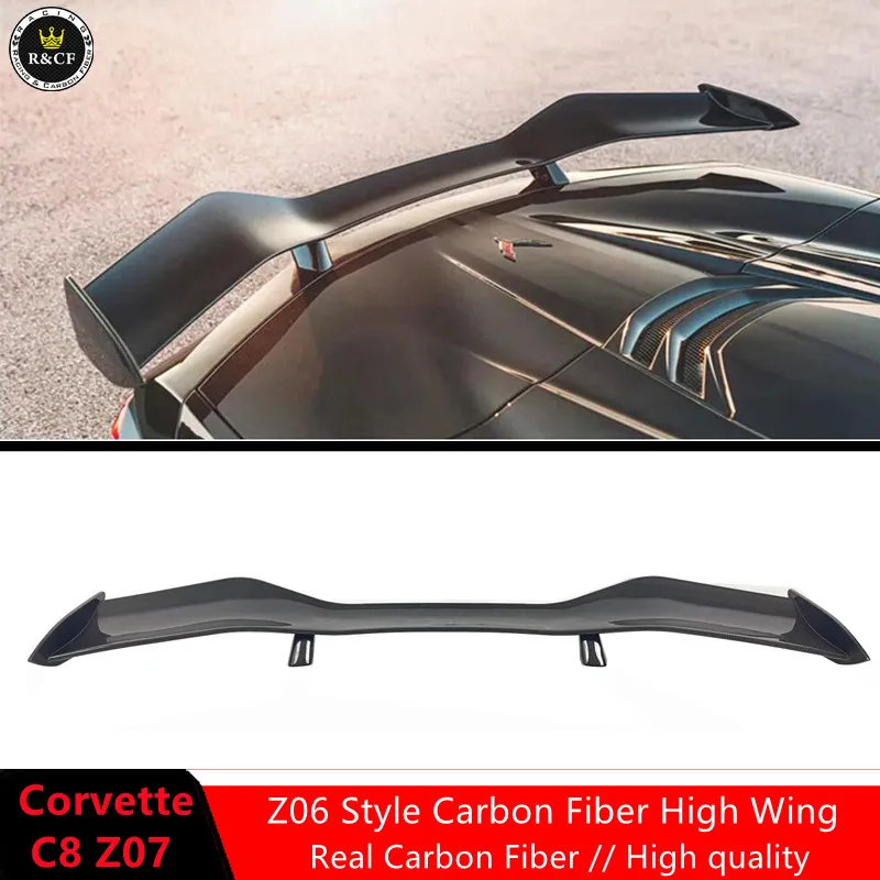 Customization-Z06-Style-Carbon-Fiber-High-Wing-Rear-Spoiler-For ...