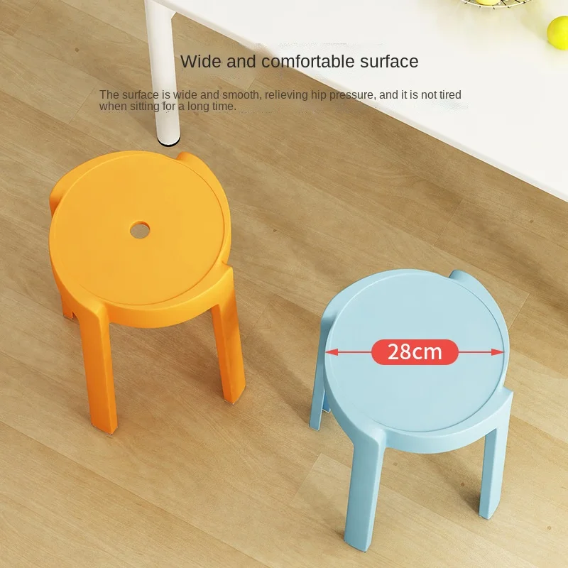 Plastic-Stool-Thickened-Household-Stackable-Dining-Table-Bench-Round ...
